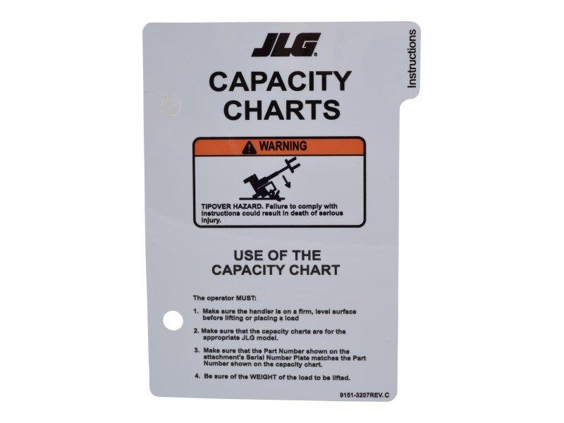 91513207 Decal, Capacity Load Chart for JLG Equipment | BHE Lift Parts